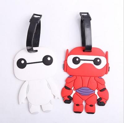 China Wholesale Travel Baggage Bag Tag Personalized Custom silicone soft pvc cartoon Luggage Tag for sale