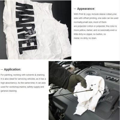 Cina IMPA 232906 White T Shirt Rags Textile Waste Bales Cotton Cleaning Wiping Mechanic Industrial Wiping Cotton Rags in vendita