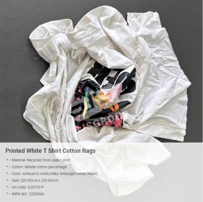 Cina IMPA 232906 White T Shirt Rags Textile Waste Bales Cotton Cleaning Wiping Mechanic Industrial Wiping Cotton Rags in vendita