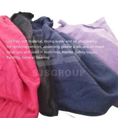 Cina 100% cotton 10KG 25KG industrial wiping rags mutilated cotton rags Trapo Industrial for marine cleaning in vendita