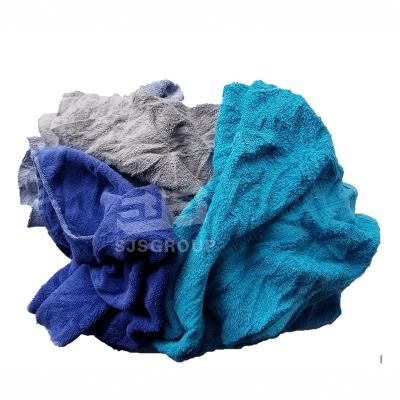 Cina Cut Reused 10kg 25kg cleaning towel rags 100 cotton used colored towel terry cloth rags for industrial Cleaning in vendita