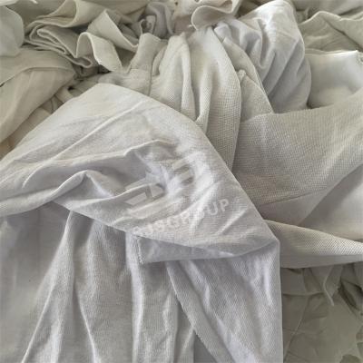Cina Grade A ocean industrial cleaning 100 cotton textile waste cut pieces pure white color T shirt rags wipers in vendita