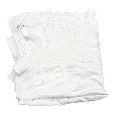 Cina Hot selling white t-shirt cotton rags industrial wiping rags 10kg 25KG 100% cotton pure white cut rags in vendita