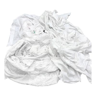 Cina Hot selling white t-shirt cotton rags industrial wiping rags 10kg 25KG 100% cotton pure white cut rags in vendita