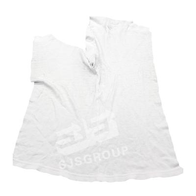 Cina Hot selling white t-shirt cotton rags industrial wiping rags 10kg 25KG 100% cotton pure white cut rags in vendita