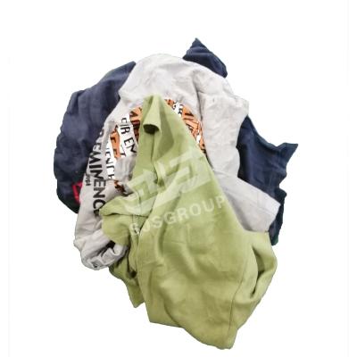 Cina Grade A 100% Cotton T-shirt industrial Cleaning Wiping Rags Mixed Color Recycled Coloured Cotton Wipers in vendita