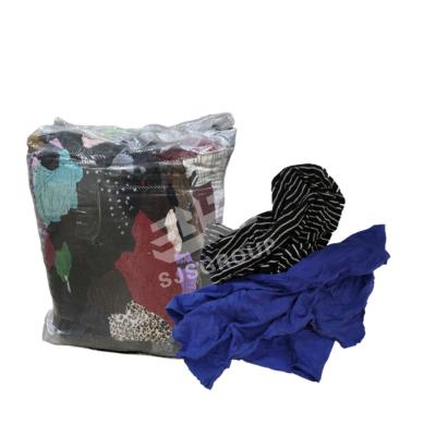Cina Grade A 100% Cotton T-shirt industrial Cleaning Wiping Rags Mixed Color Recycled Coloured Cotton Wipers in vendita