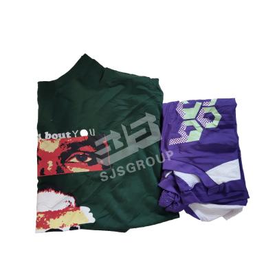 Cina 10kg 25kg Pack Cut Pieces Second Clothing Rags 100% Cotton T-Shirt Wiping Rags Mixed Coloured Rag Wipers in vendita