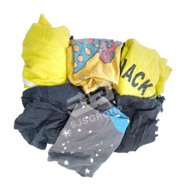 Cina 10kg 25kg Pack Cut Pieces Second Clothing Rags 100% Cotton T-Shirt Wiping Rags Mixed Coloured Rag Wipers in vendita