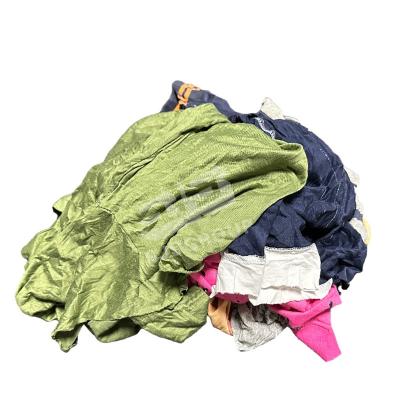 Cina Grade A T-shirt Mixed Color 100% Cotton Waste Rags Industrial Wiping Used Rags Coloured Singlet Wipers in vendita