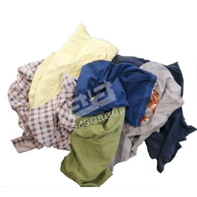 Cina Grade A T-shirt Mixed Color 100% Cotton Waste Rags Industrial Wiping Used Rags Coloured Singlet Wipers in vendita