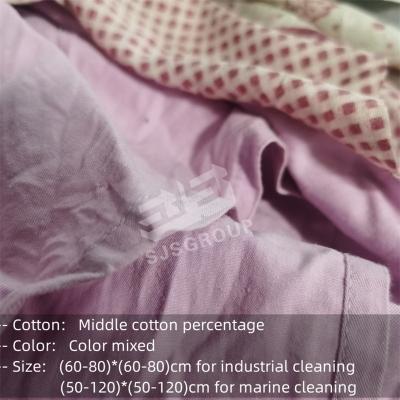 Κίνα Lint free 100% Cotton Strong Oil Absorption IMPA NO 232910 Cutting Coloured Bed Sheets Rags προς πώληση