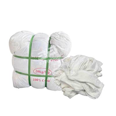 Cina Industrial cleaning Industrial Cleaning Cloth Marine Cotton Wiping Rags 100% Cotton White T-shirt Rags in vendita