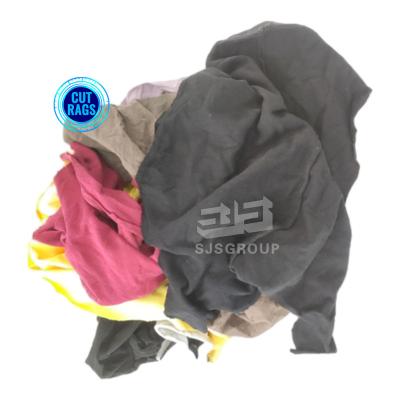 China 100 cotton Dark Coloured T-shirt Rags 100% Cotton Wiping Rag Textile Waste Recycled Cotton Cleaning Cloth Used Rags for sale