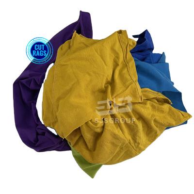 Cina Hot sale Coloured T-shirt Rags 100% Cotton Industrial cleaning cloth Recycled Cotton Rags for wiping oil in vendita