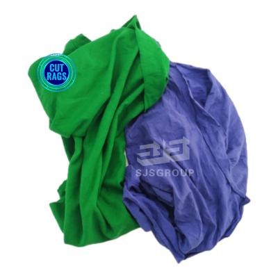 Cina 100 cotton Dark Coloured T-shirt Rags 100% Cotton Wiping Rag Textile Waste Recycled Cotton Cleaning Cloth Used Rags in vendita
