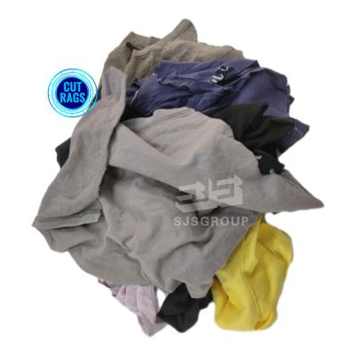 Cina 100 cotton Dark Coloured T-shirt Rags 100% Cotton Wiping Rag Textile Waste Recycled Cotton Cleaning Cloth Used Rags in vendita