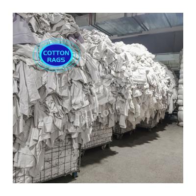Cina Water & oil absorbency 100% cotton white knitting T shirt rags for marine oil cleaning Industries 4lb Recycled White Clo in vendita
