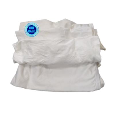 Cina Water & oil absorbency 100% cotton white knitting T shirt rags for marine oil cleaning Industries 4lb Recycled White Clo in vendita