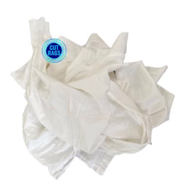 Cina Water & oil absorbency 100% cotton white knitting T shirt rags for marine oil cleaning Industries 4lb Recycled White Clo in vendita
