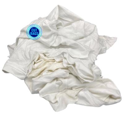 Cina 100% recycled 100% cotton Wiping Rags White T-shirt rags cotton rags Wipers for industrial in vendita