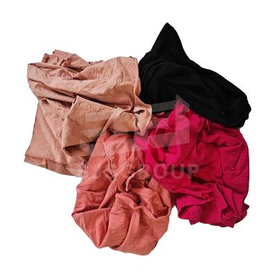 China High absorbency Cut T-shirt Rags Mixed Coloured 100% Cotton Waste Rags Industrial Wiping Used Rags for cleaning for sale