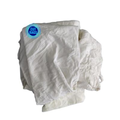 China Industrial Cleaning Wiper Rags White Cotton T Shirt Rags Textile Waste Wiping Rags for sale