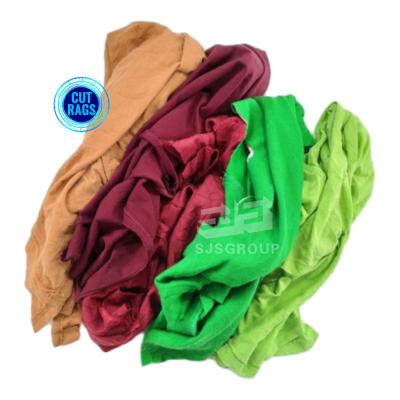 China 10kg 25kg compressed rags color t shirt rags cotton rags for cleaning for sale