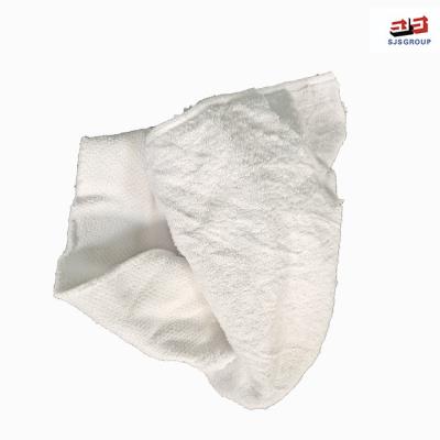 China Non Speckled Lint Free Square Cotton White Towel Rags For Ship Cleaning for sale