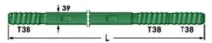 Extention T38 Thread DTH Drill Pipe Rods Male Male Connection 3