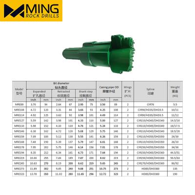 China OD 133mm MRE Dual Rotors Overload Casing Drilling Bit CIR110 Staan met Casing Pipe Te koop