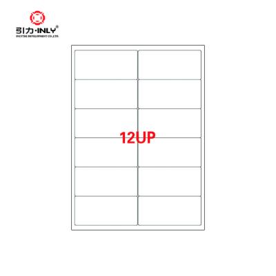China Address label 12-UP A4 sheet label laser/inkjet label for sale