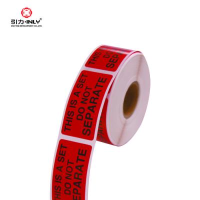 China Factory supply RED Fragile label 3x5 THIS IS A SET label for sale