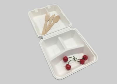 Cina 3 compartimento 1560ml Togo Boxes biodegradabile a 9×9 pollici in vendita