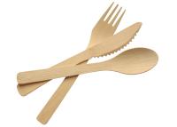 China Compostable17cm Disposable Natural Bamboo Cutlery Sets for sale