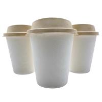China Leakproof Compostable Sugarcane Bagasse Coffee Cup Cap for sale