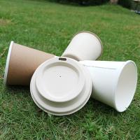 China Compostable Molded Sugarcane Disposable Cup Cover For Beverage Packaging for sale
