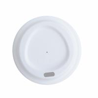 China Sugarcane Pulp Molded Sip Lid , Triangle Design , Bleached 80mm for sale