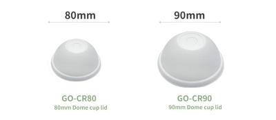 中国 Eco友好的な100% Compostable生物分解性の白い80mmのバガスのコップのふたは非デザートおよびコーラのためのカバーを漏らす 販売のため