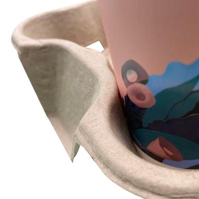 Cina Contenitori da portar via per 4 tazze biodegradabile concimabile di 100% per la tazza di tè o del caffè in vendita
