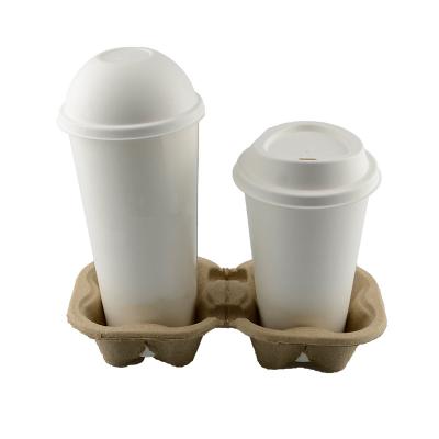 Cina Trasportatore eliminabile all'ingrosso della tazza di carta di 2 tazze, vassoio di carta del supporto di tazza del caffè in vendita