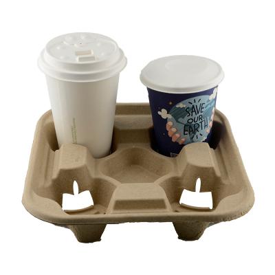 Cina Contenitori da portar via per 4 tazze biodegradabile concimabile di 100% per la tazza di tè o del caffè in vendita