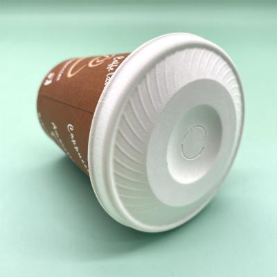 Cina coperchi biodegradabili eliminabili piani caldi freddi della tazza della bagassa della canna da zucchero di 90mm bianchi o naturali in vendita