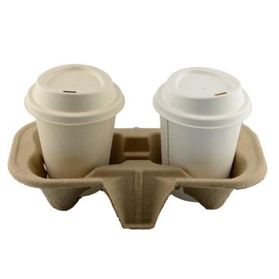 Cina Tazze biodegradabili eliminabili Untearable, colore naturale del vass. portacarta n. 2 del trasportatore della tazza di carta dei supporti di tazza in vendita