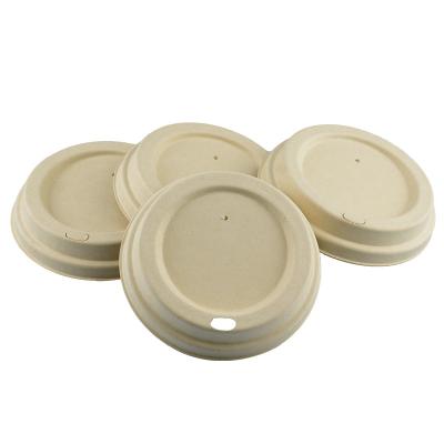 China Custom Plants Coffee Cups Lids Made From Sugarcane Bagasse Pulp Withe PFAS-Free for sale