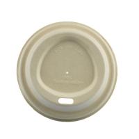 China 100% Biodegradable Sugarcane Pulp Molded Sip Lid , Triangle Design 80mm for sale