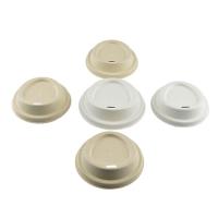 China 100% Biodegradable Sugarcane Pulp Molded Sip Lid , Triangle Design 80mm for sale
