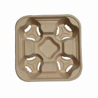 China Takeout Containers For 4 Cups 100% Compostable Biodegradable For Coffee Or Tea Cup for sale