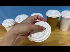 100% Compostable Biodegradable 90mm Bagasse Cup Lids, For Hot Or Cold Coffee & Tea Cup