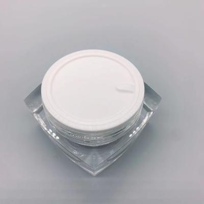 Cina base trasparente del coperchio del nero del barattolo della crema del quadrato di 5g 10g 30g 50g in vendita